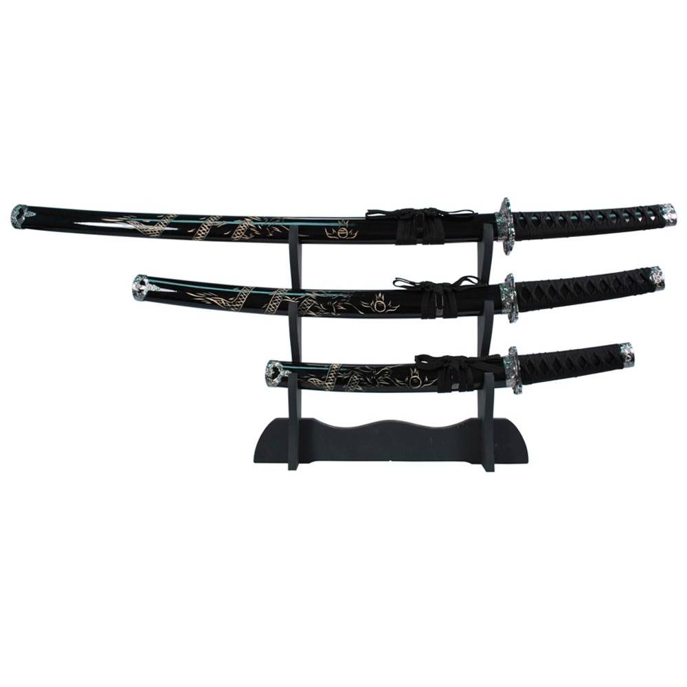 Purchase Samurai 3 Piece Sword Set w/Stand | Gorillasurplus.com