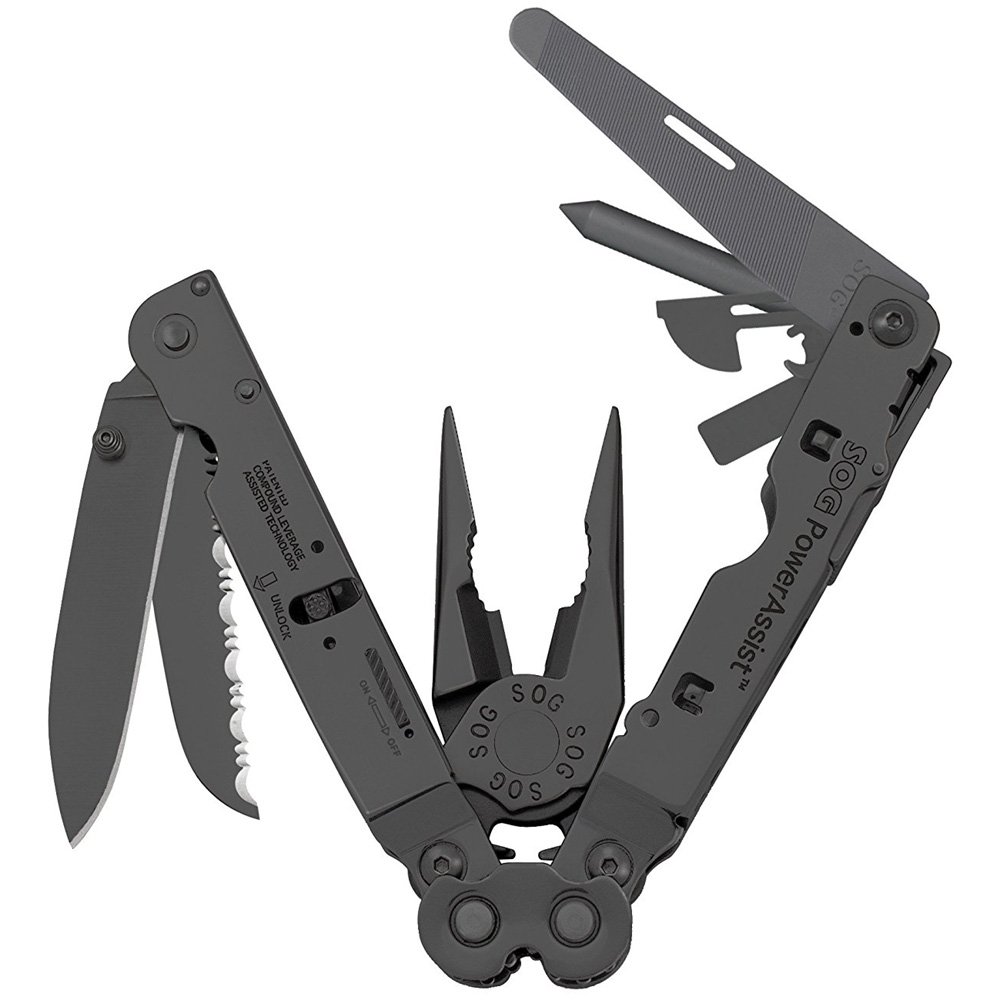 Sog PowerAssist EOD Black Oxide Multitool With Nylon Sheath