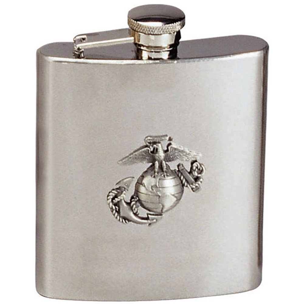 Stainless Steel Marine Corps Emblem Flask